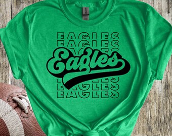 Eagles Cursive Shirt - Etsy