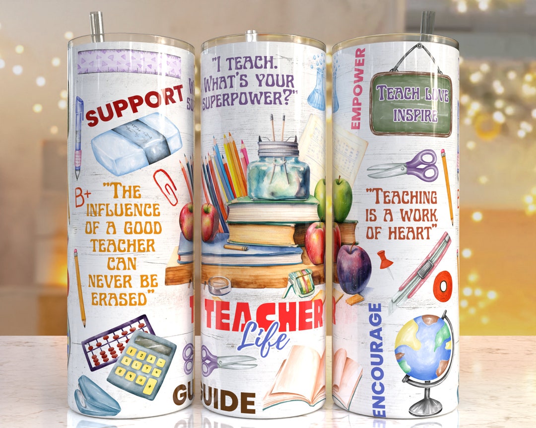 Show A Teacher Some Love With Our Teacher Life 20oz Skinny Tumbler - Etsy