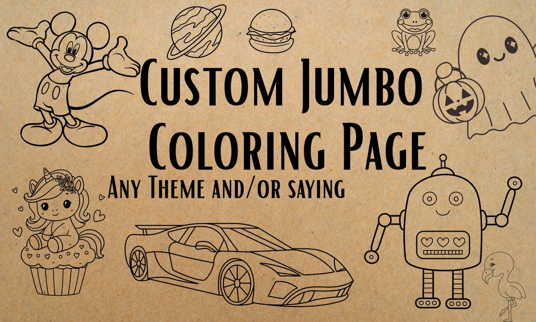 Jumbo Custom Coloring Page - Etsy
