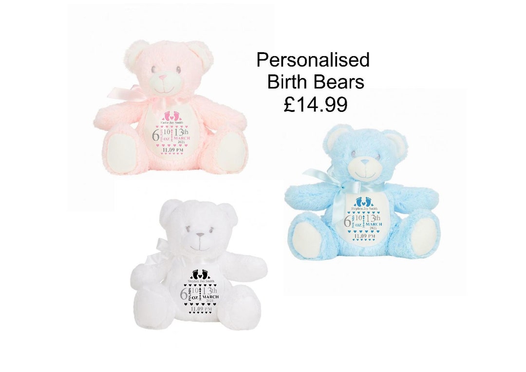 Personalised Birth Bear Birth Details - Etsy