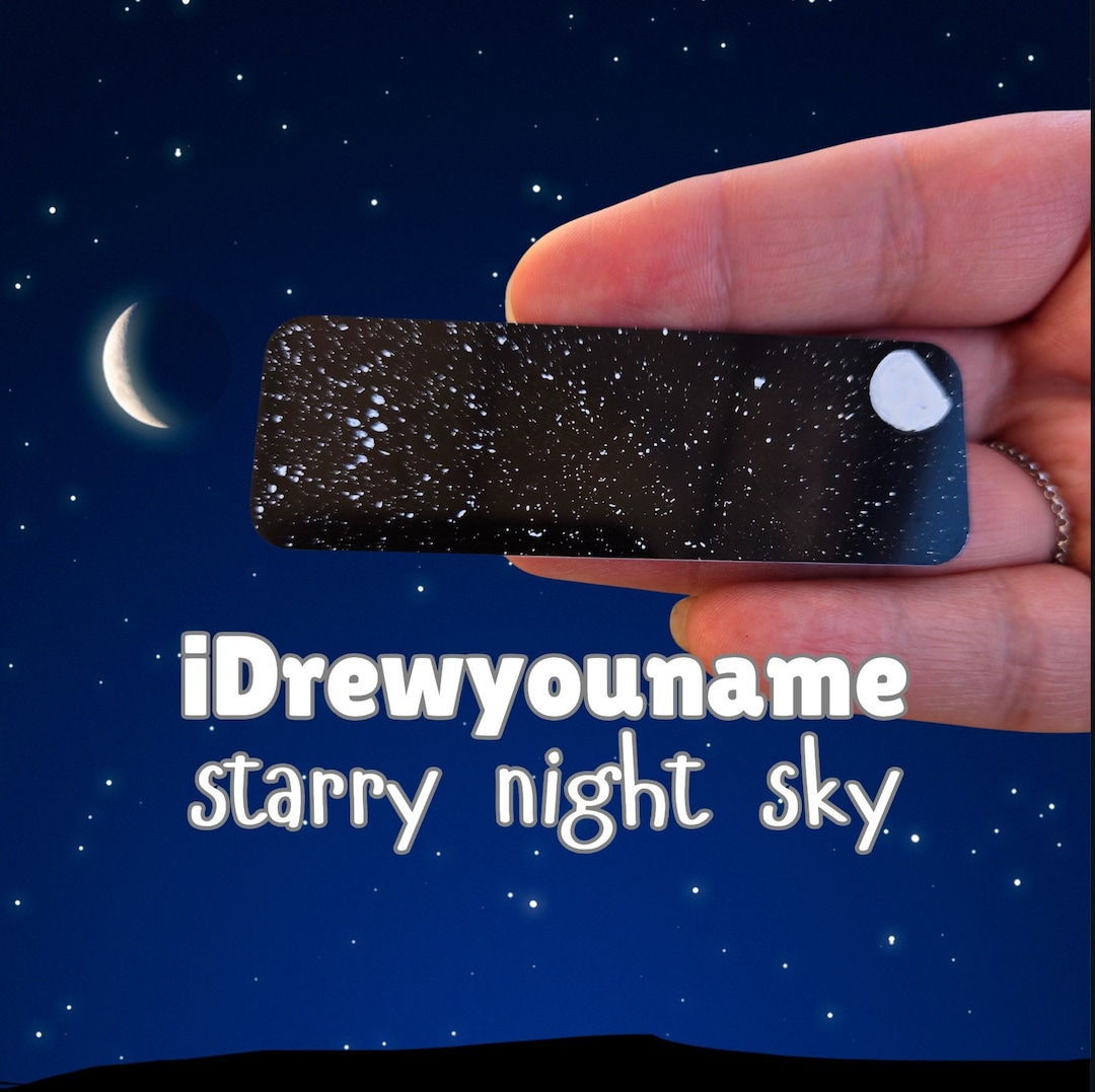 Custom Starry Night Sky Hand Painted Nametag for Work, Starbucks ...