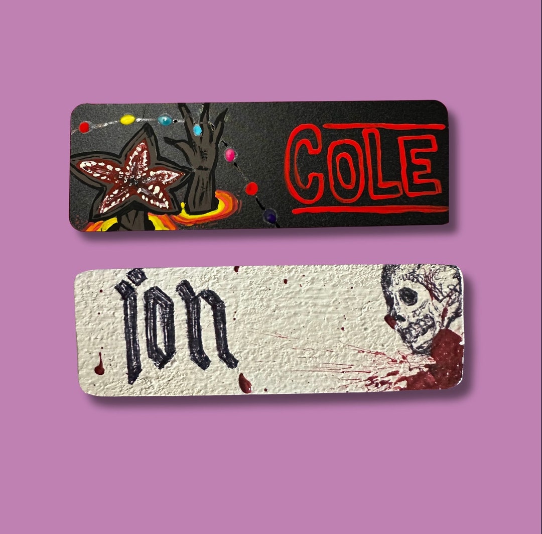 Halloween Nametags for Work, Custom Design Scary Art Name Badge, Unique ...