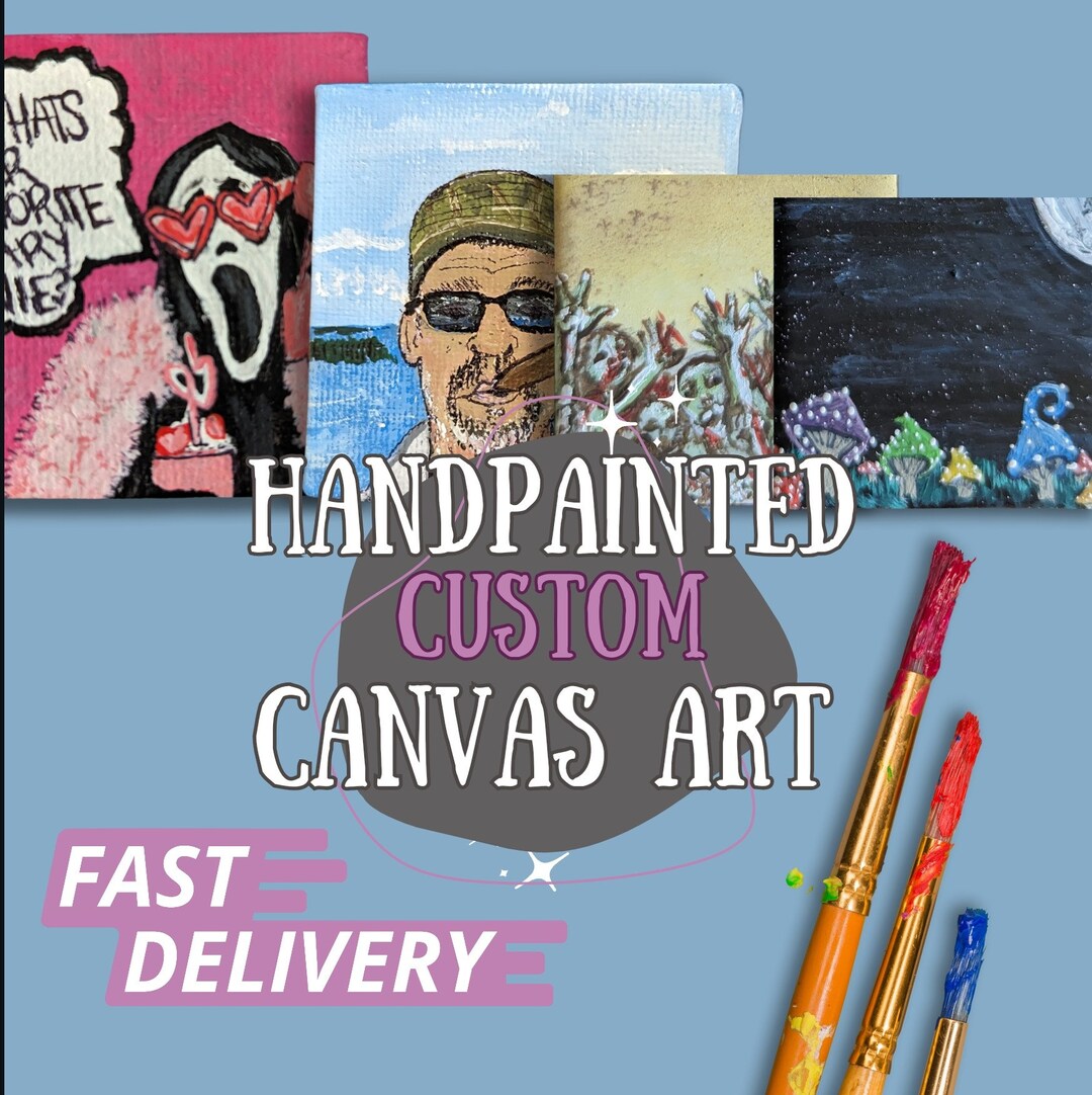 Personalized Art Painting, Custom Art From Photo, Mini Acrylic Painting ...