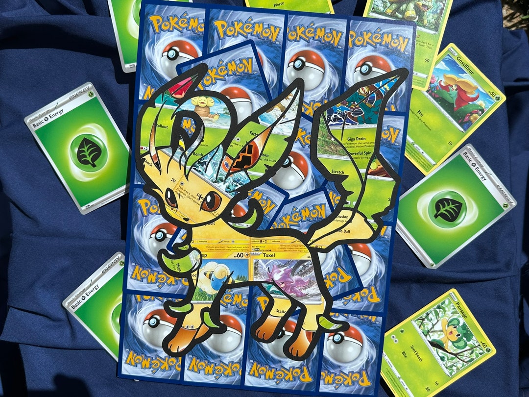 Leafeon Pokémon Card Cut Art - Etsy