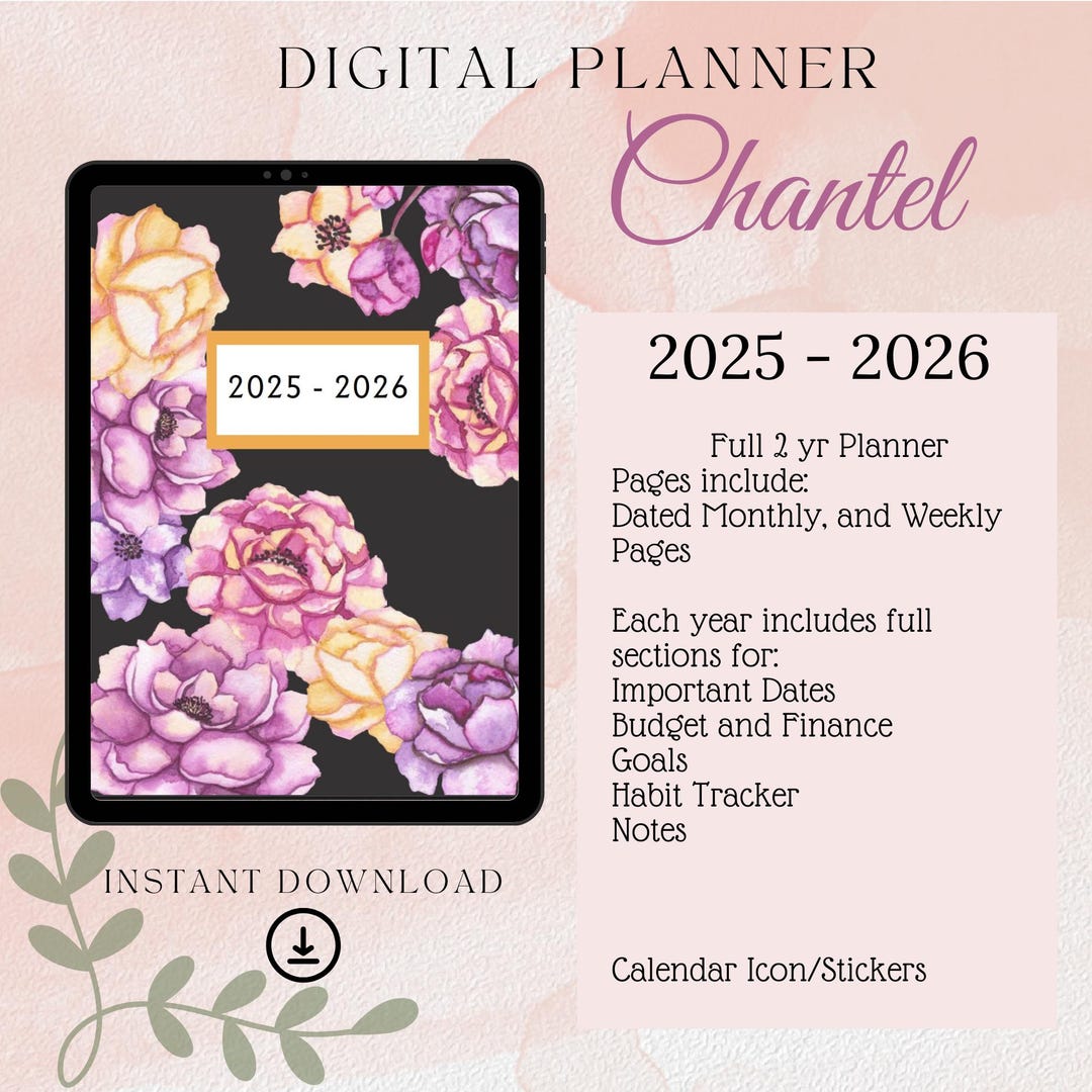 Digital Planner Calendar, 2025 2026 Dated Weekly Daily Notebook ...