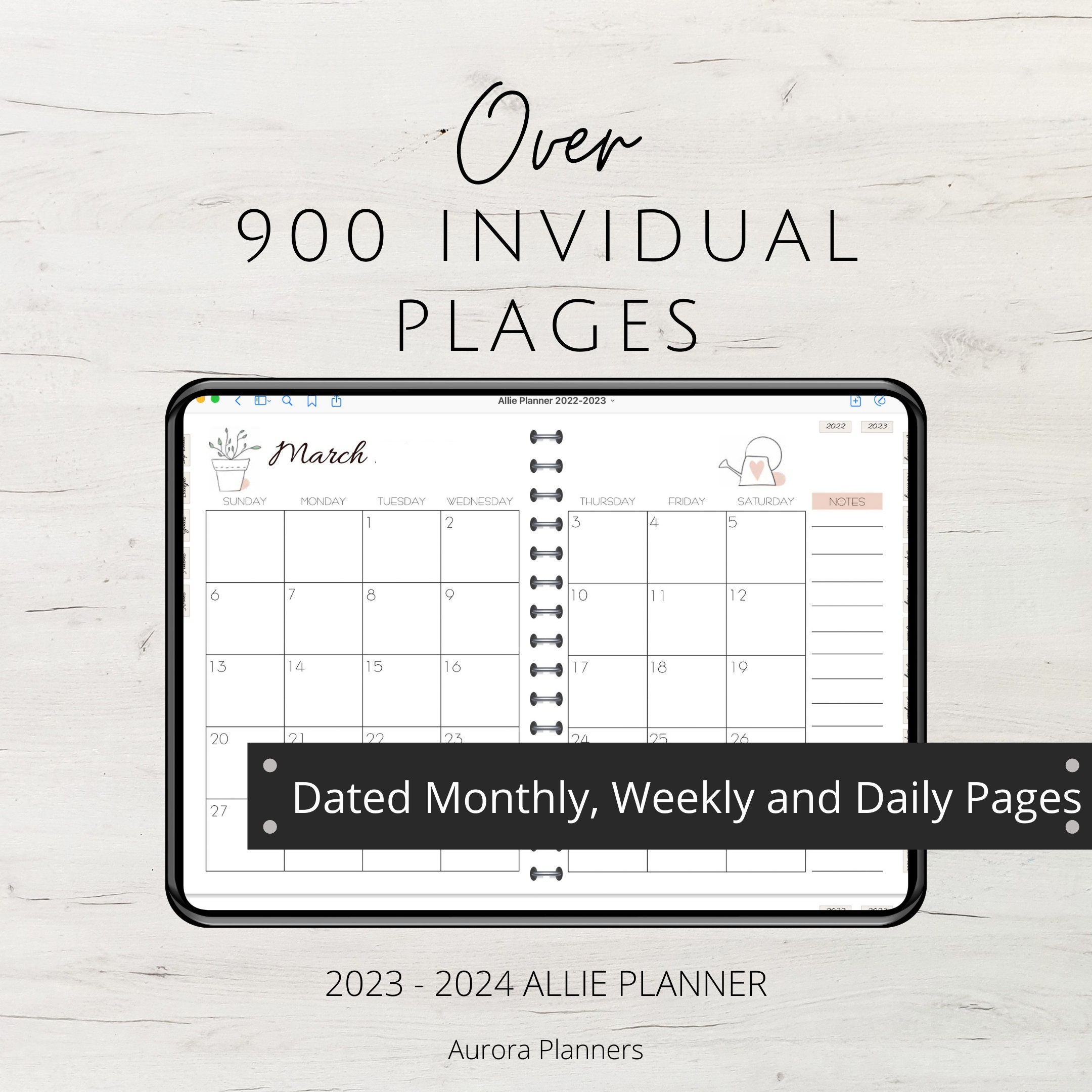Digital Planner 2023 2024 Dated Weekly Calendar, Weekly and Daily ...