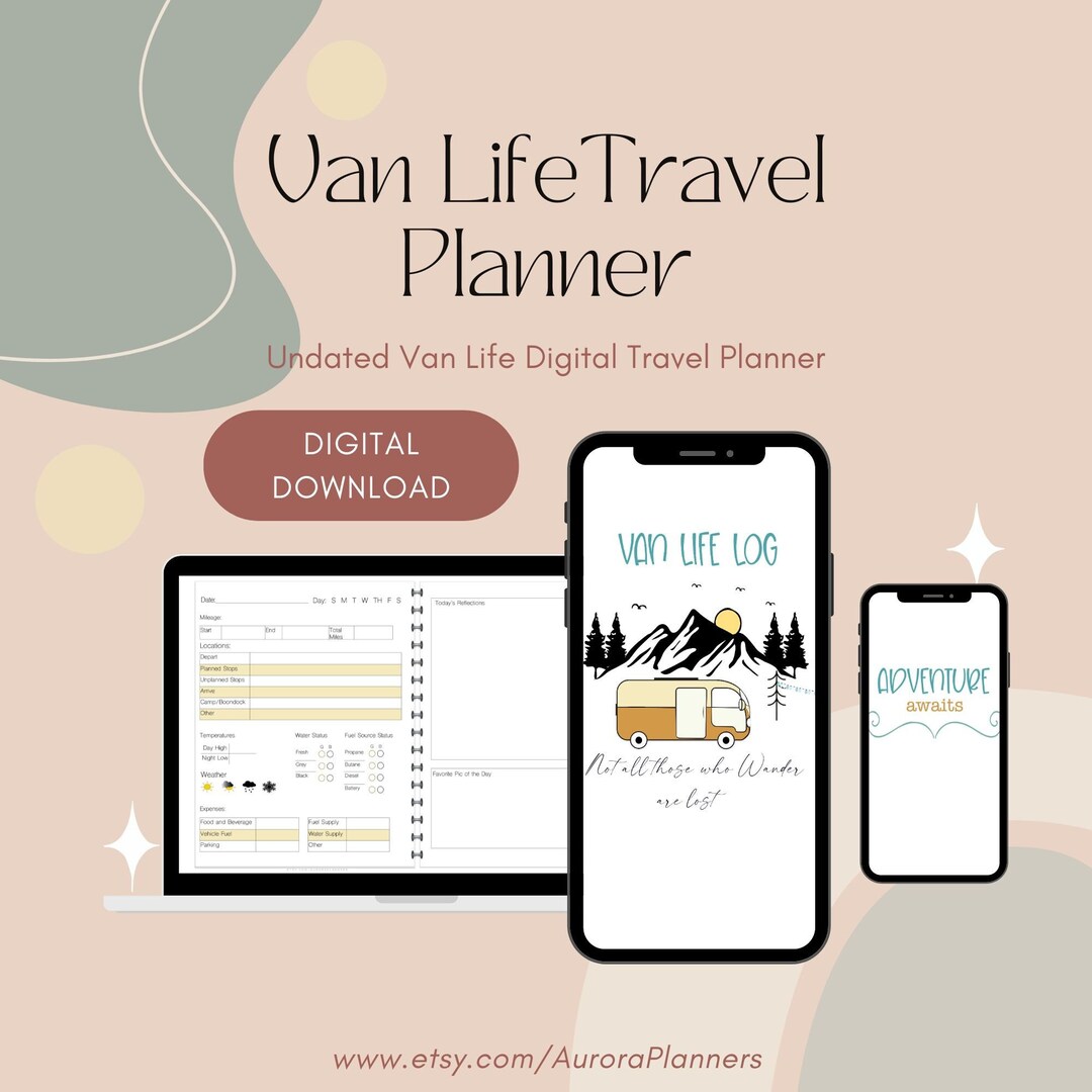 Van Life Travel Log and Daily Planner, Includes Vehicle Maintenance Log ...