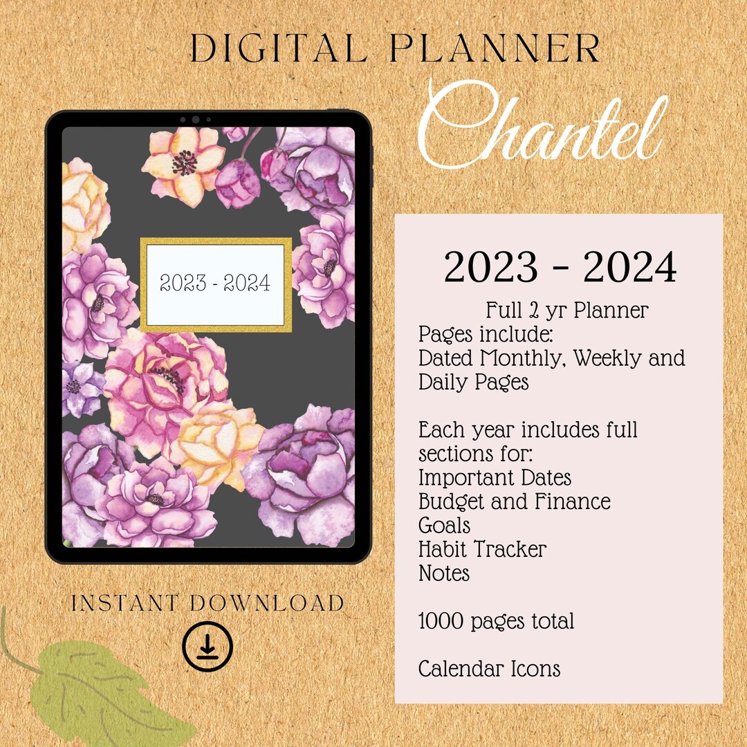 Digital Planner Calendar, 2023 2024 Dated Weekly Daily Notebook ...