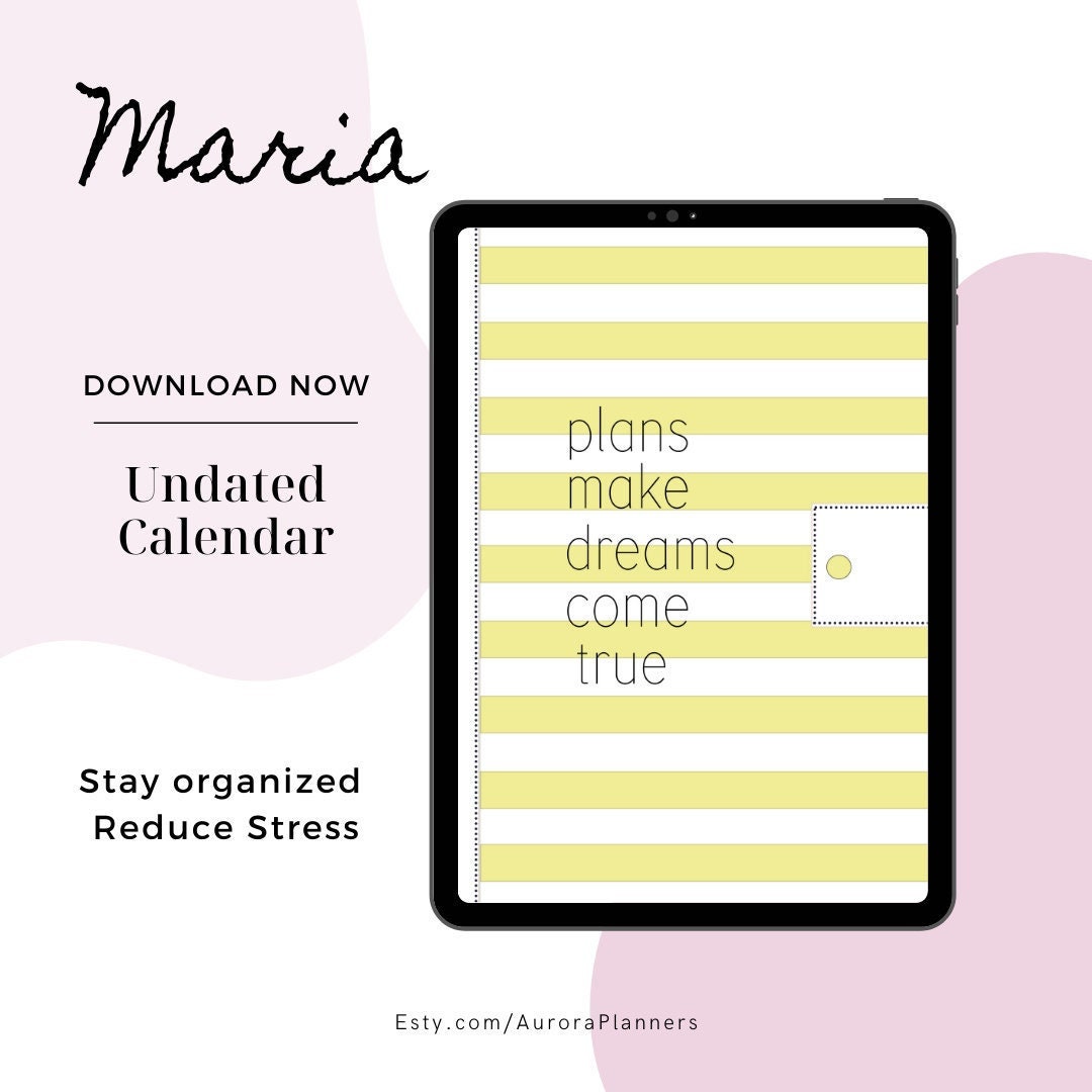 Undated Digital Planner, Digital Journal With Weekly and Daily Pages ...