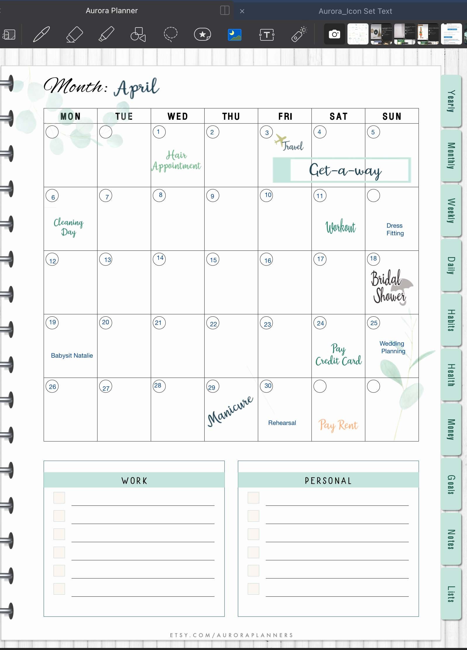 Undated Digital Planner, Digital Journal With Weekly and Daily Pages ...