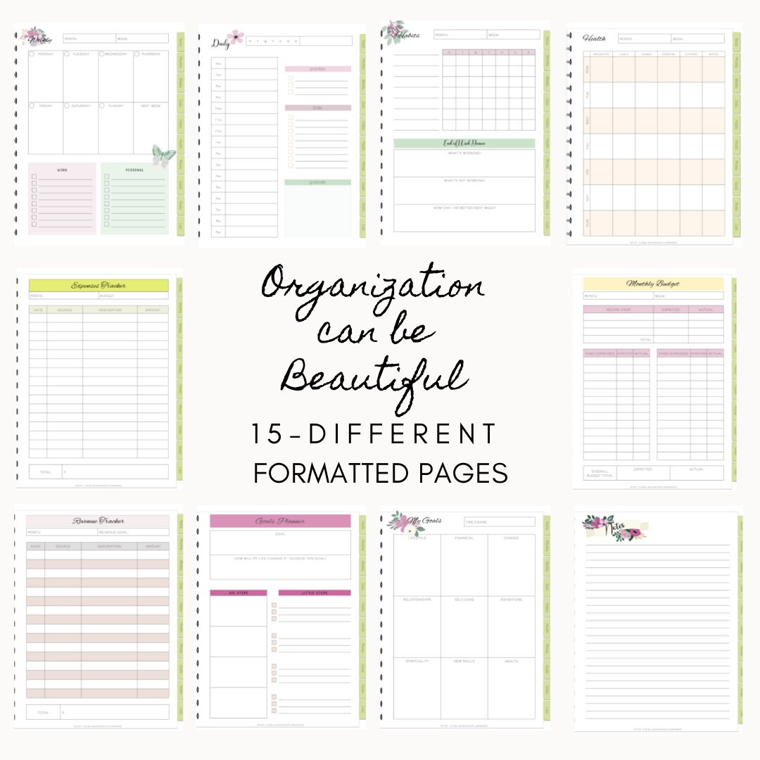 Undated Digital Planner, Digital Journal With Weekly and Daily Pages ...