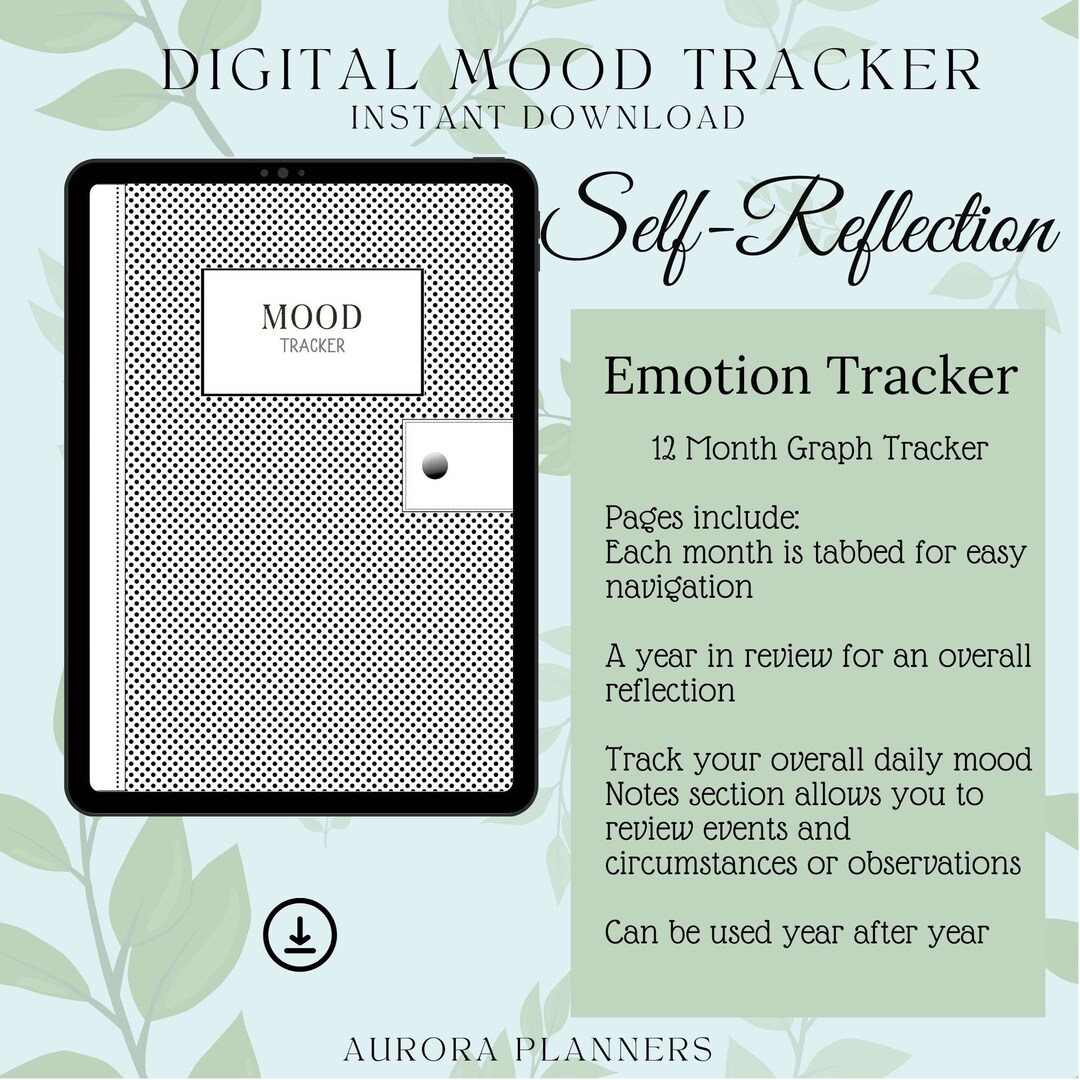 Daily and Monthly Mood Journal, Emotion Tracker, Self-reflection and ...