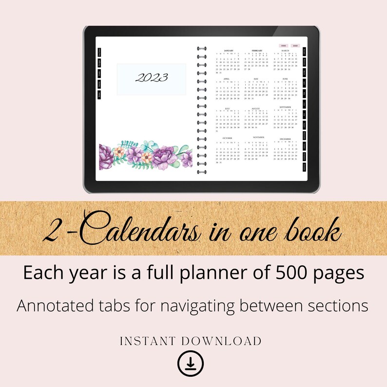 Digital Planner Calendar, 2023 2024 Dated Weekly Daily Notebook ...