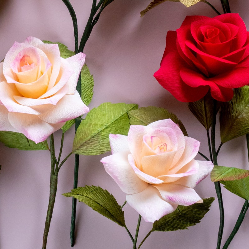Crepe Paper Roses - Etsy