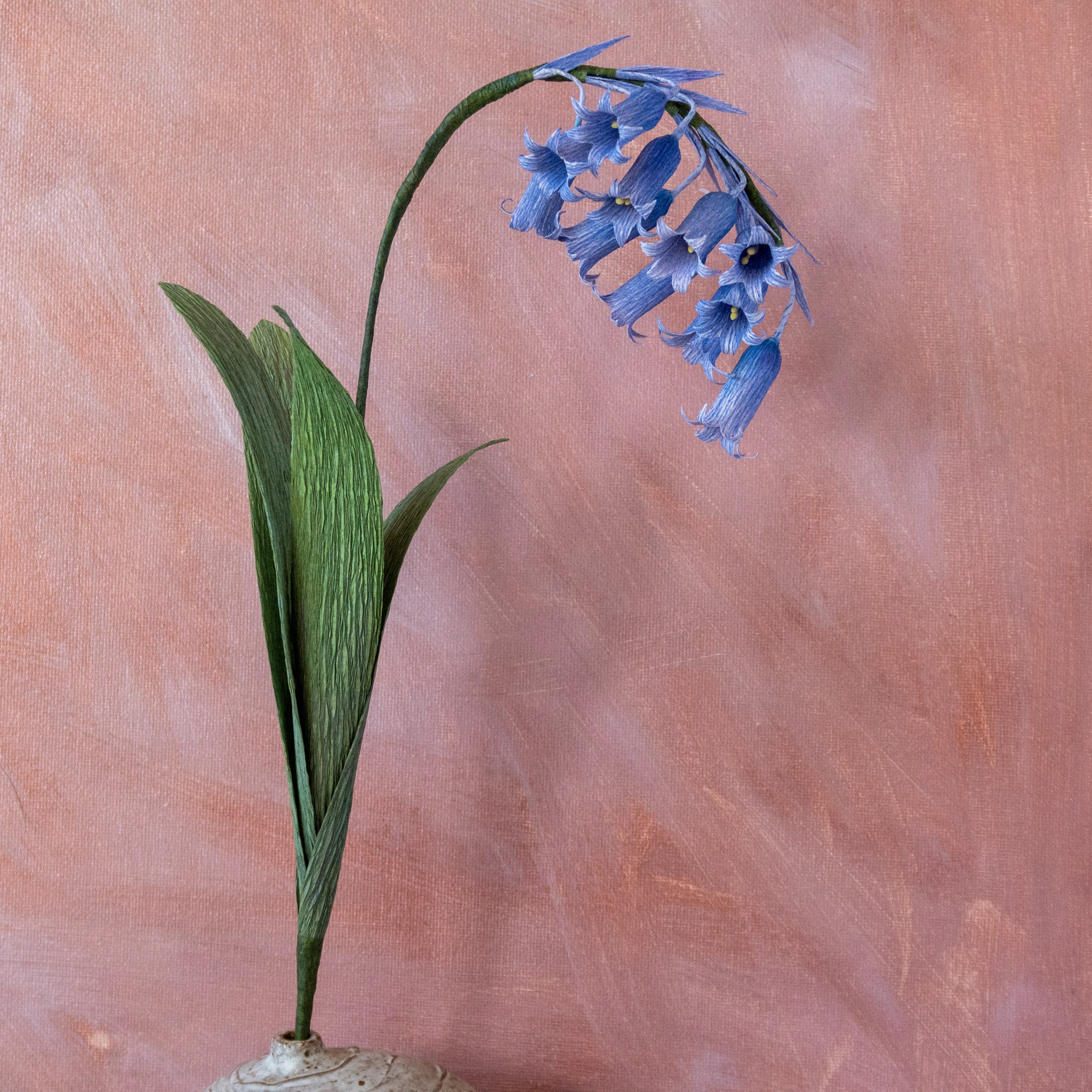 English Blue Bell Crepe Paper Flower Handmade Floral Gift Home Deco - Etsy