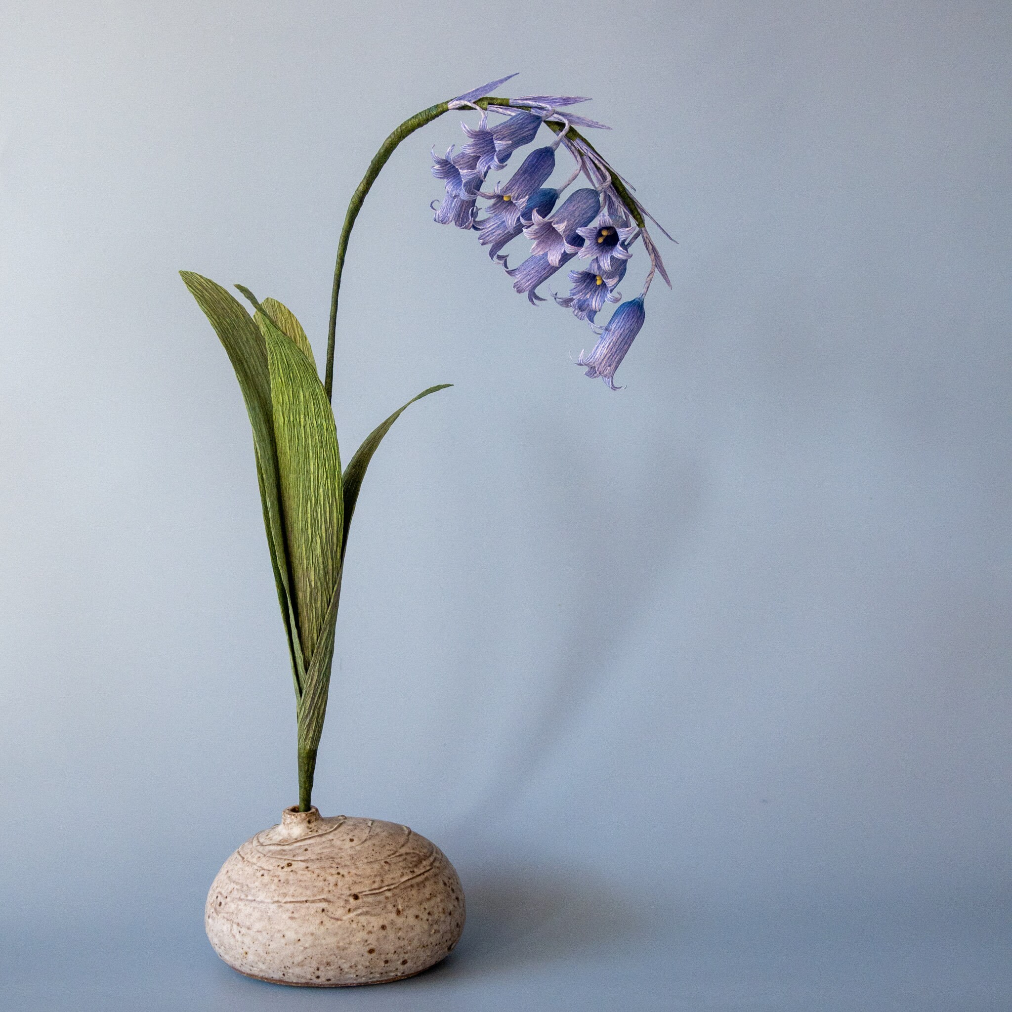 English Blue Bell Crepe Paper Flower Handmade Floral Gift Home Deco - Etsy