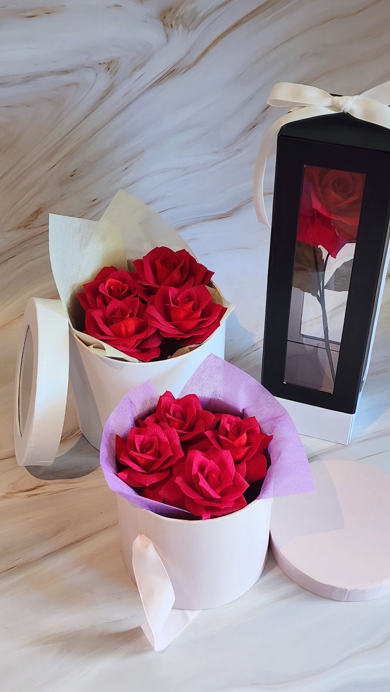 Roses in a Box Valentines Day Red Rose Valentines Day Gift - Etsy