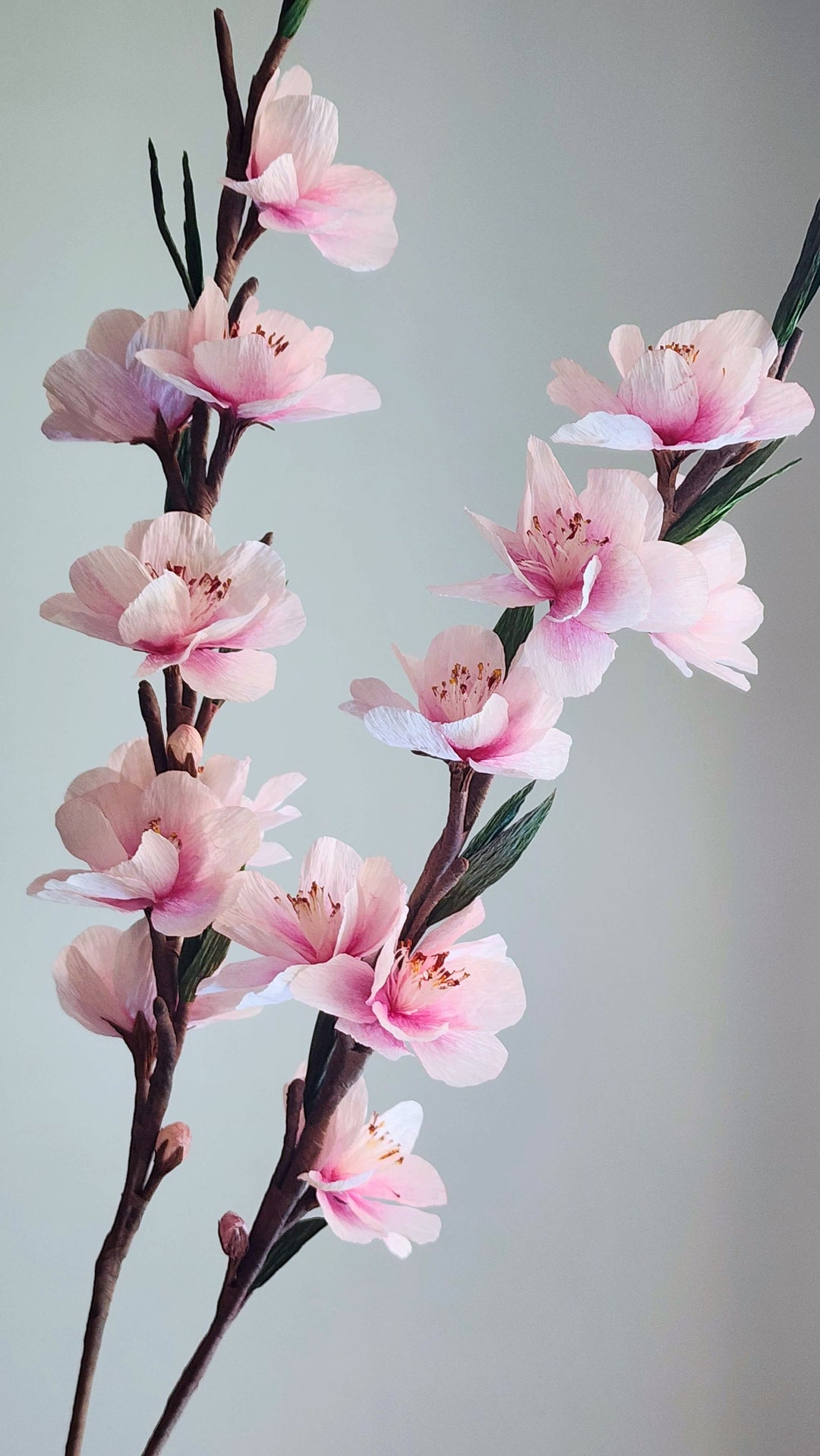 Handmade Crepe Paper Cherry Blossom Branch: Floral Home Decor - Etsy
