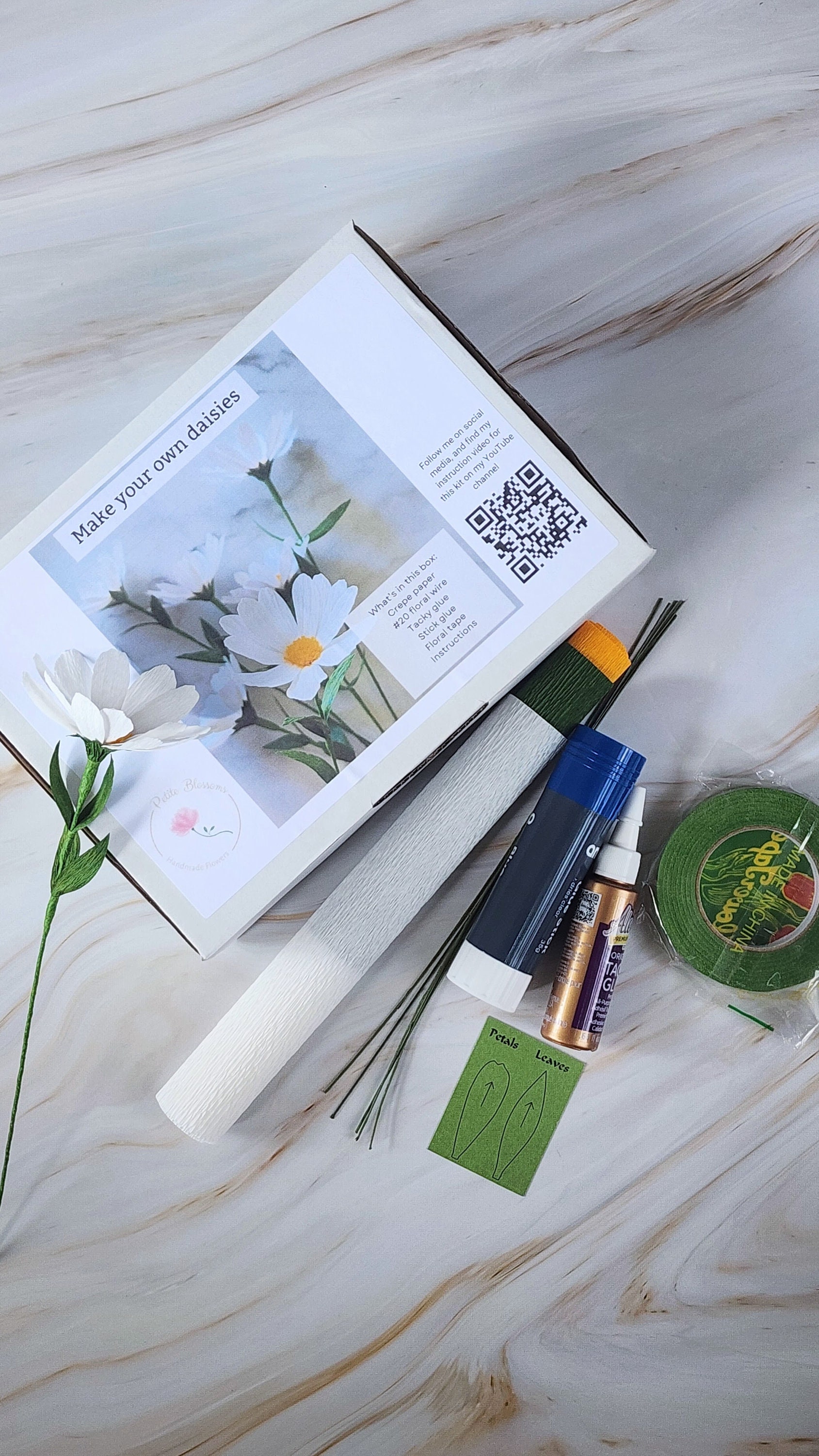Daisy Kit DIY | Handmade Flowers | Kits | Daisy | Make Your Own Paper ...