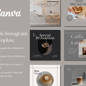 40 Coffee Instagram Posts | Cafe Social Media Template | Cafe Instagram ...