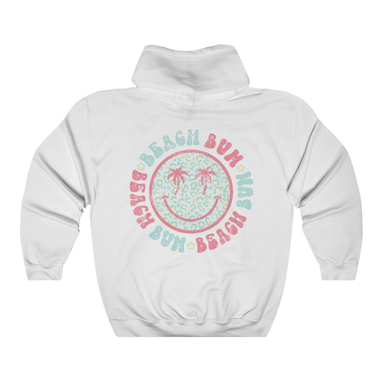 Beach Bum Smiley Face Retro Hoodie / Smile Happy Oversized | Etsy