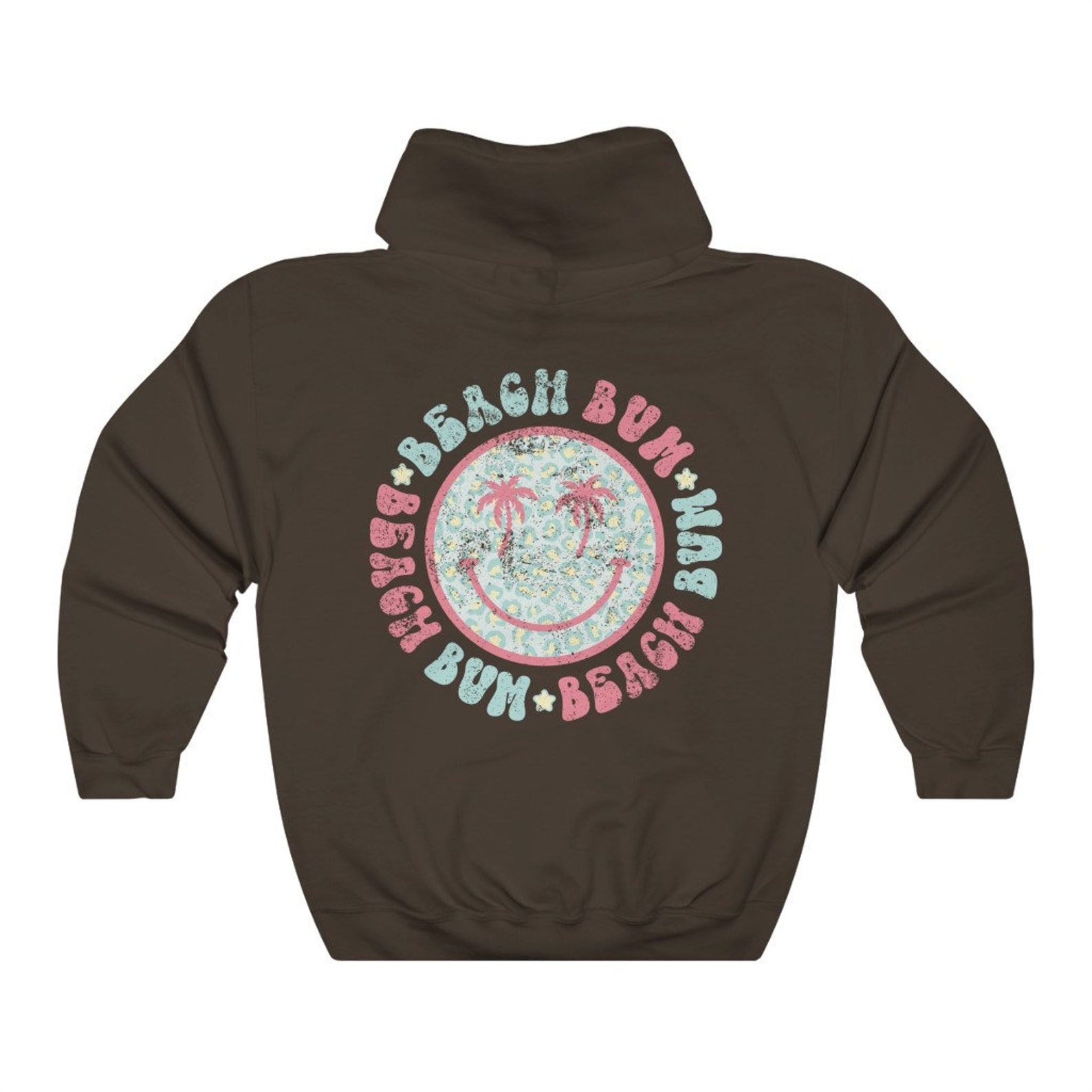 Beach Bum Smiley Face Retro Hoodie / Smile Happy Oversized | Etsy