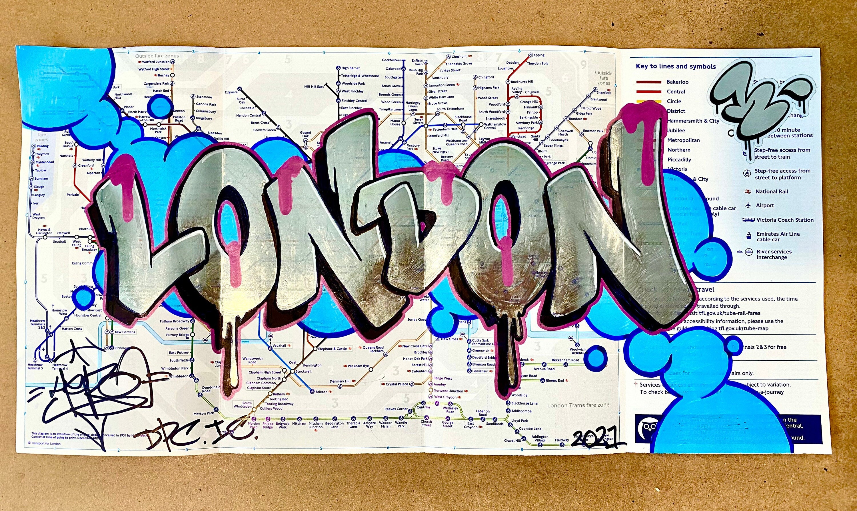 Personalised Graffiti London Tube Maps – Chrome - Etsy UK