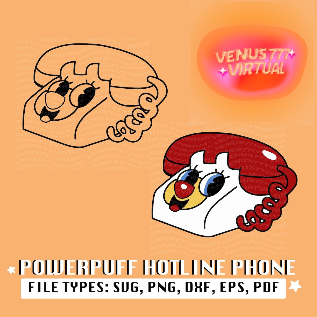 Powerpuff Hotline Phone | Svg Dxf Eps Pdf Png | Y2K Aesthetic Designs ...