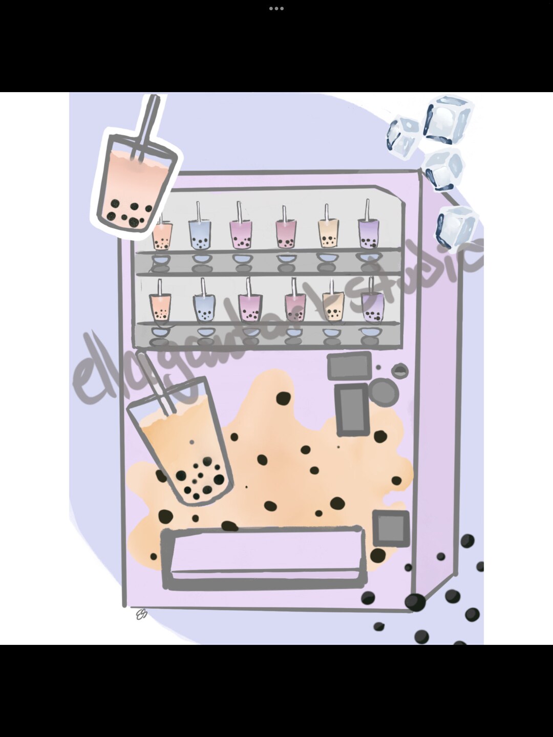 Kawaii Art Print Boba Tea Vending Machine Room Decor - Etsy