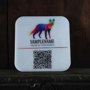 Plexiglass Coasters With Logo Barcode QR Code Spotify Code - Etsy