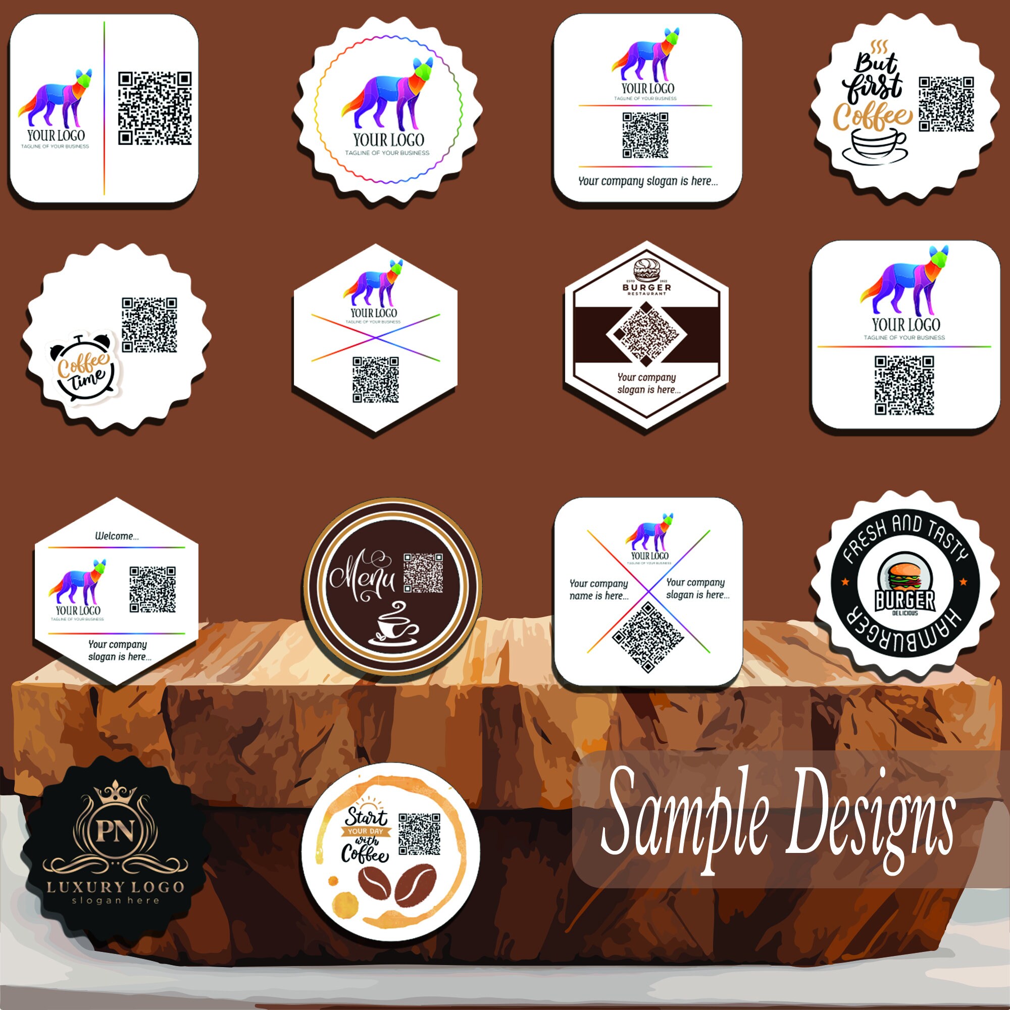 Plexiglass Coasters With Logo Barcode QR Code Spotify Code - Etsy