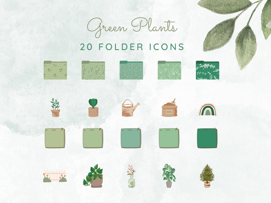 Aesthetic Green Plants Desktop Wallpaper Organizer With 2025 Monthly ...