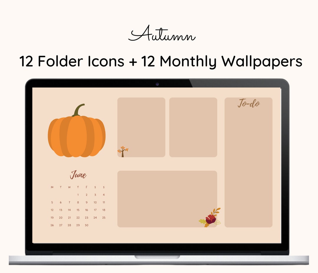 Aesthetic Autumn Fall Desktop Wallpaper Organizer With Calendar 2023 ...