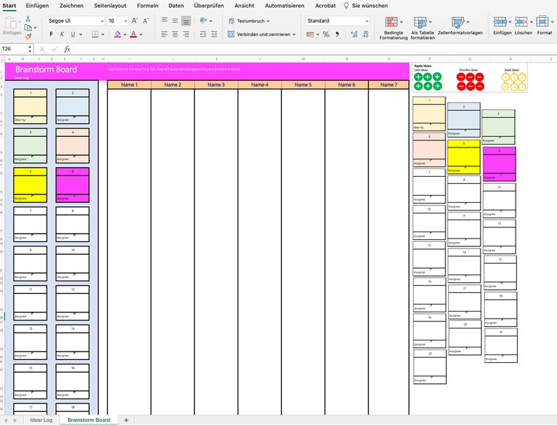 Brainstorming Board Excel Sheet - Effortlessly Generate and Evaluate ...