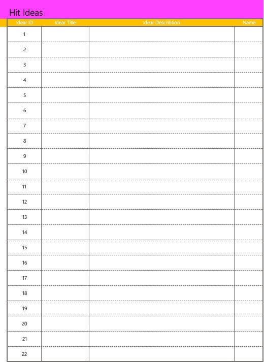Brainstorming Board Excel Sheet - Effortlessly Generate and Evaluate ...