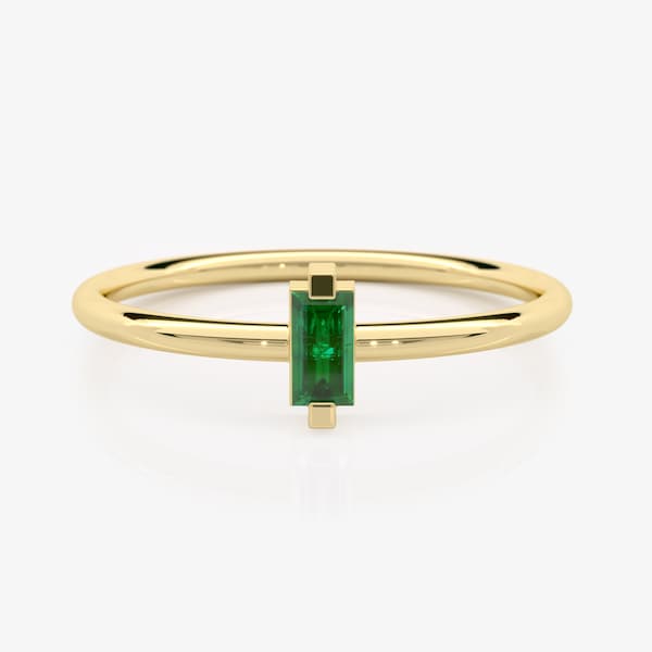 Emerald Stacking Ring - Etsy