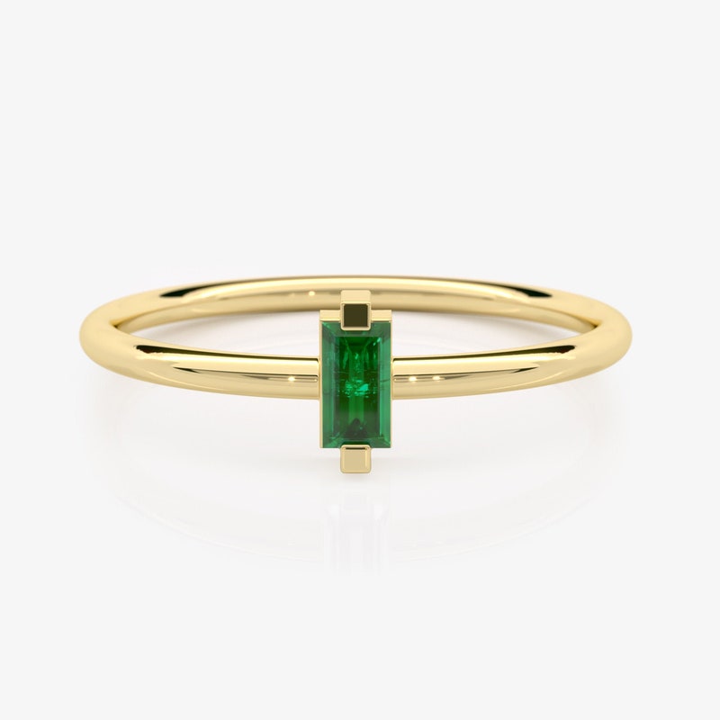 Emerald Stacking Ring - Etsy