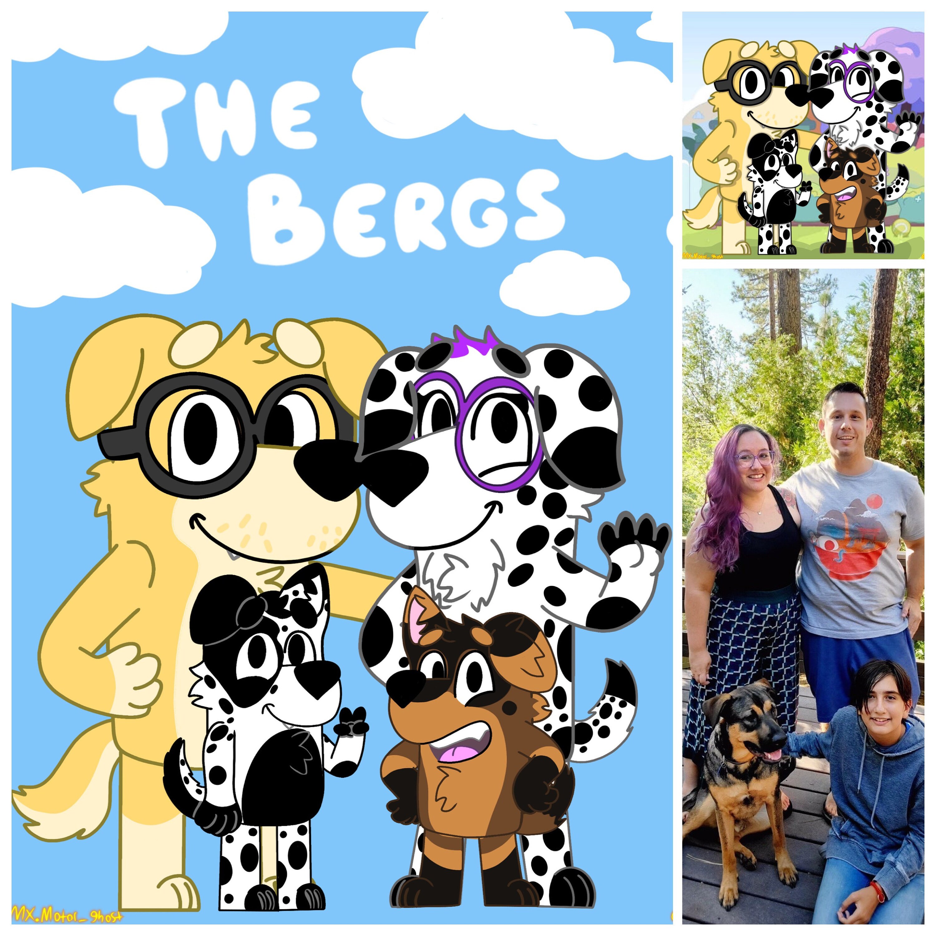 Custom Bluey Inspired Family Portrait - Etsy