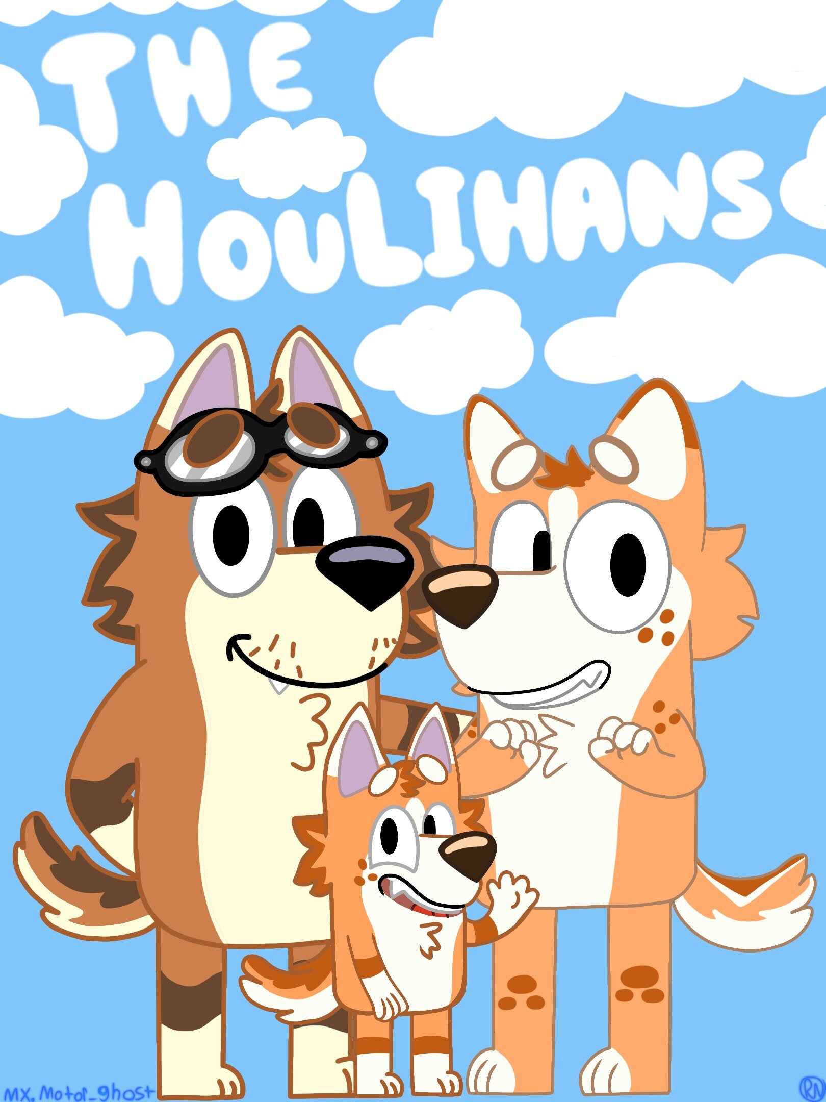 Custom Bluey Inspired Family Portrait - Etsy