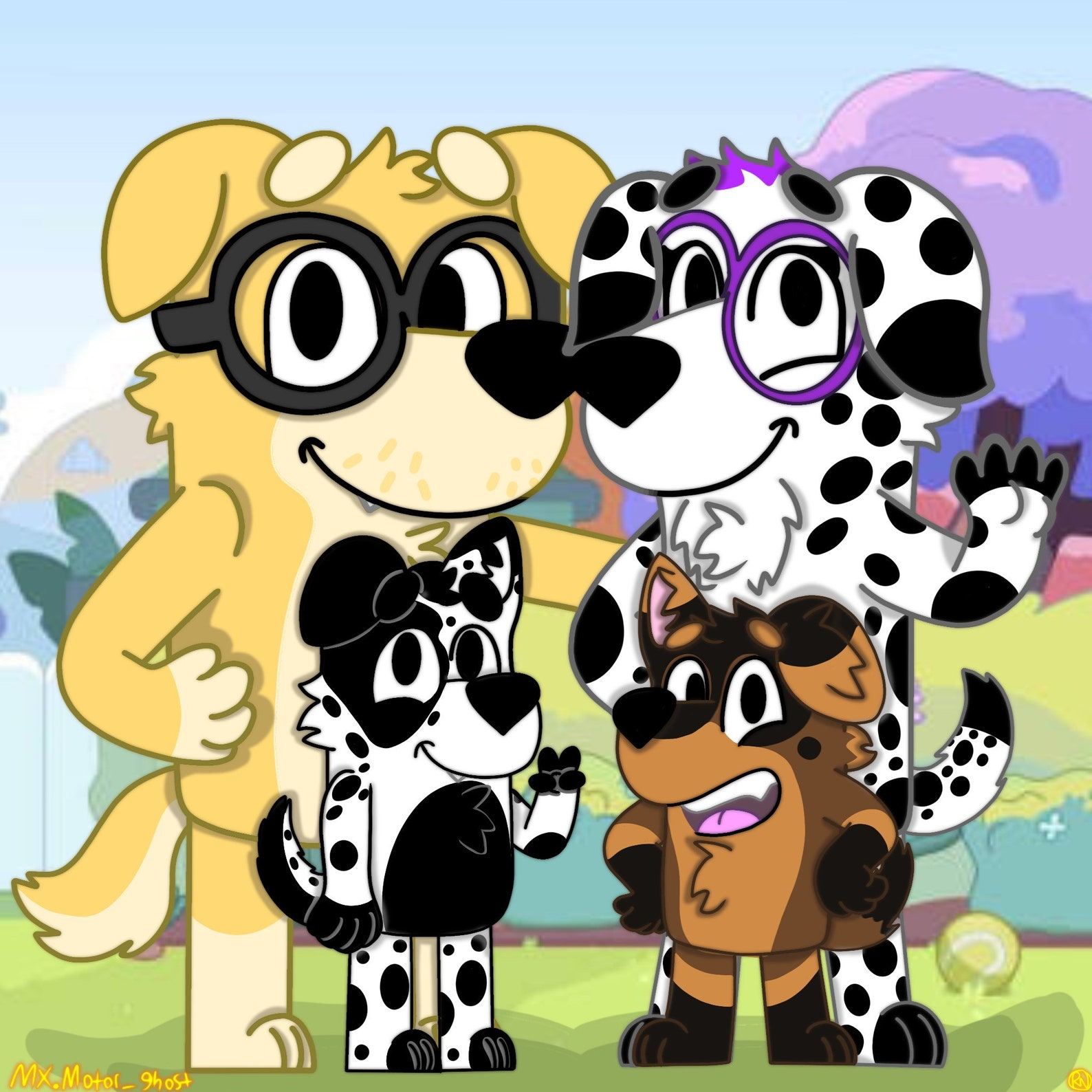 Custom Bluey Inspired Family Portrait - Etsy Ireland