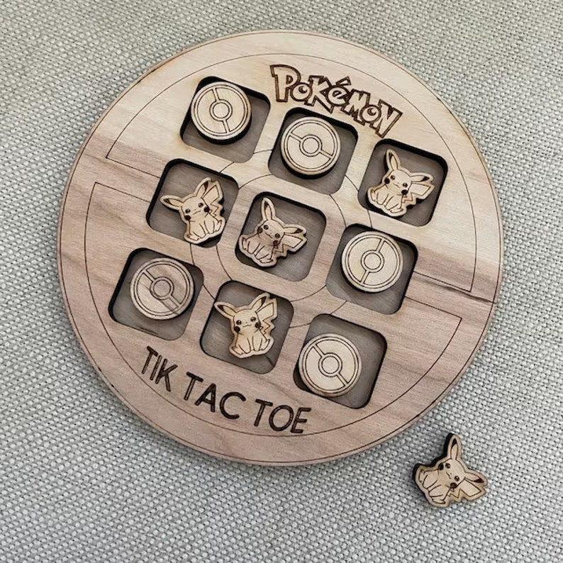 BUNDLE Pokemon Wooden Tik Tac Toe Laser File Glowforge - Etsy