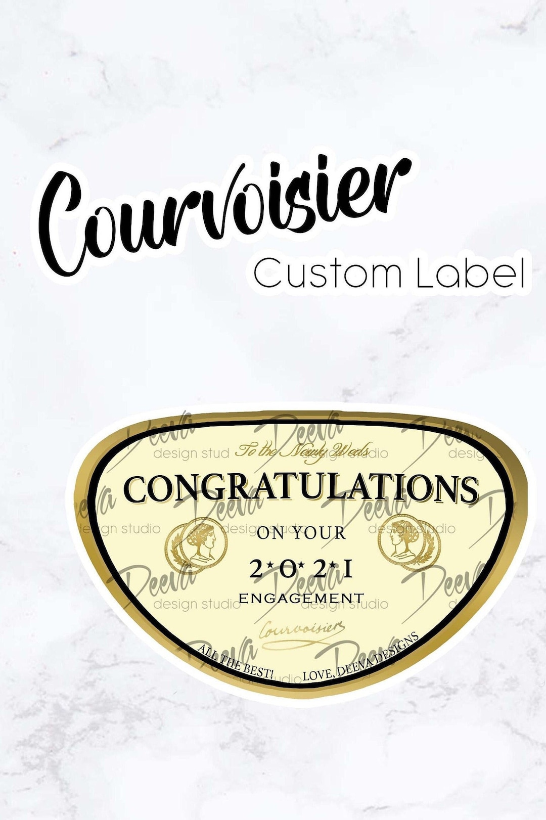 Courvoisier Cognac Custom Sticker Label | 750ml - Etsy
