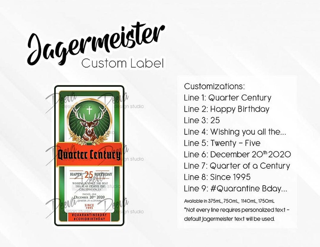 Étiquette autocollante personnalisée Jager 375 ml 750 ml - Etsy France