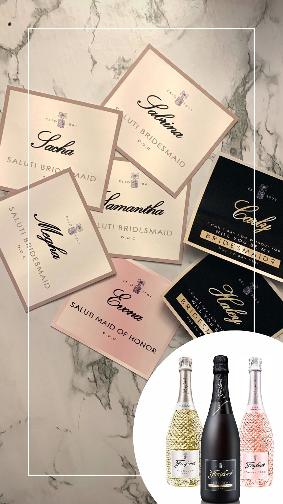Freixenet Custom Sticker Label | Negro, Rosé, Prosecco - Etsy