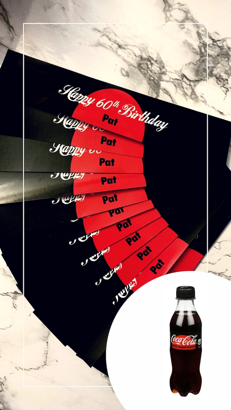 Coca Cola Bottle Custom Sticker Label | 200ml, 500ml, 710ml - Etsy