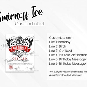 Smirnoff Custom Sticker Label - Etsy