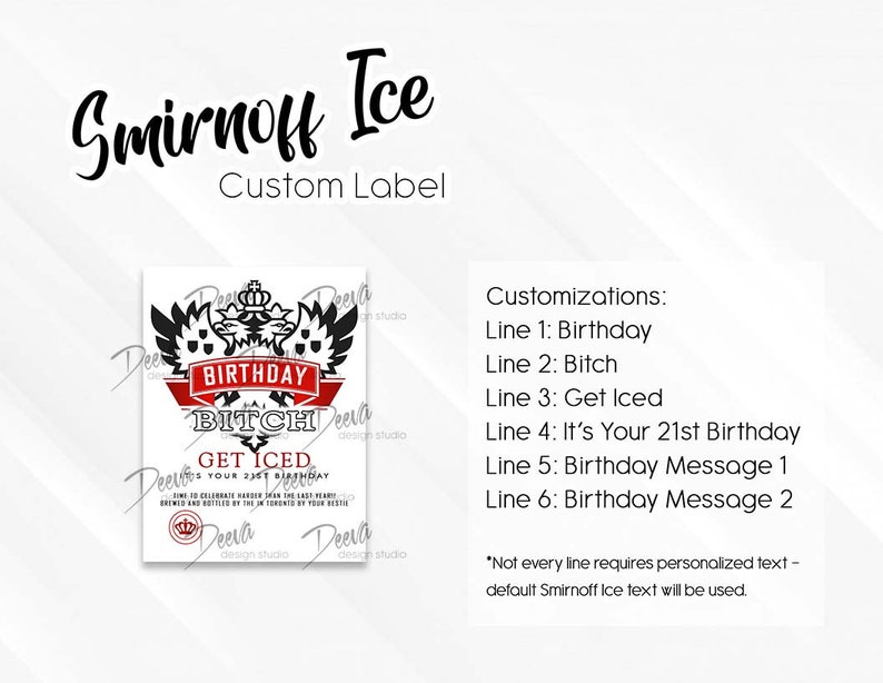 Smirnoff Custom Sticker Label - Etsy