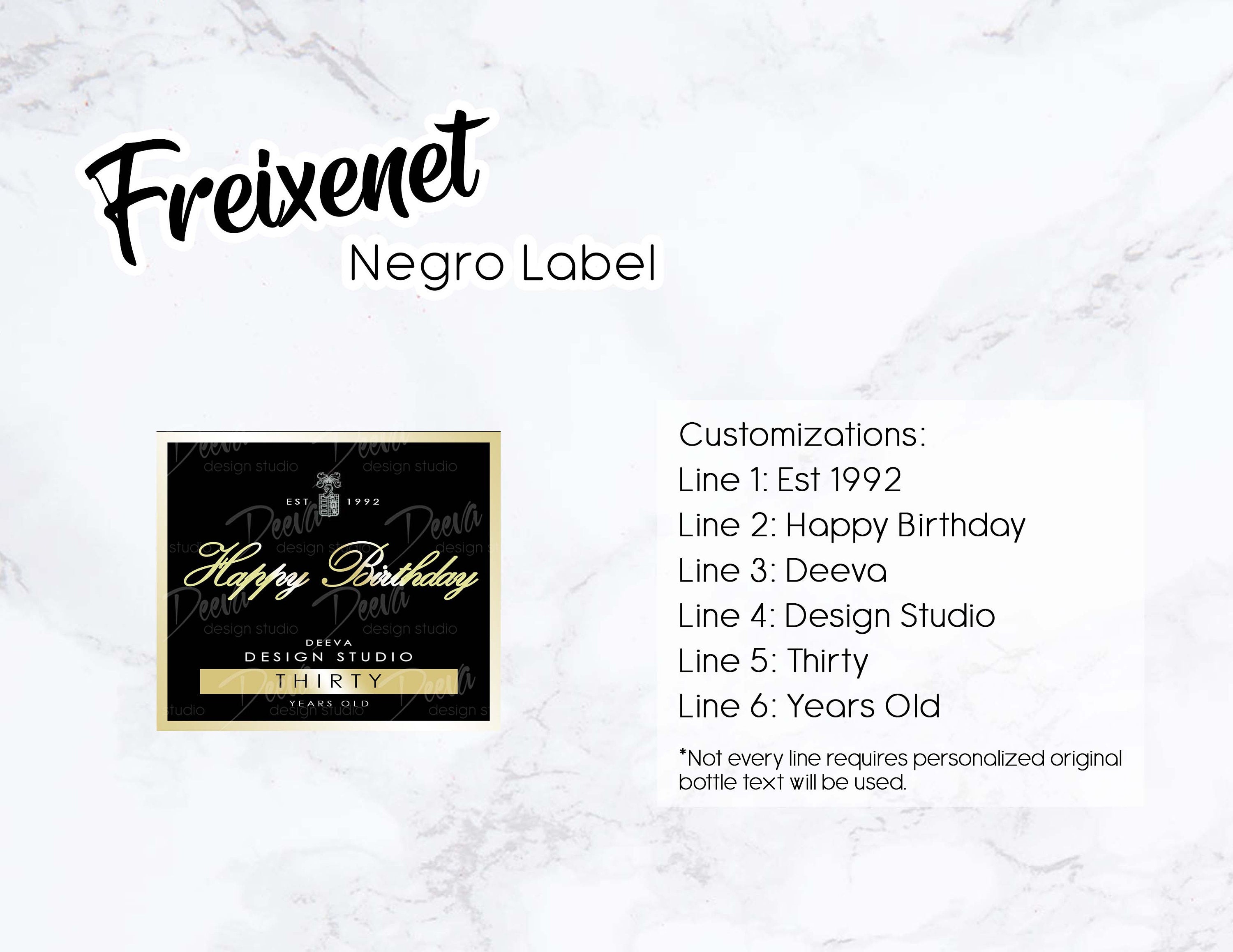 Freixenet Custom Sticker Label | Negro, Rosé, Prosecco - Etsy