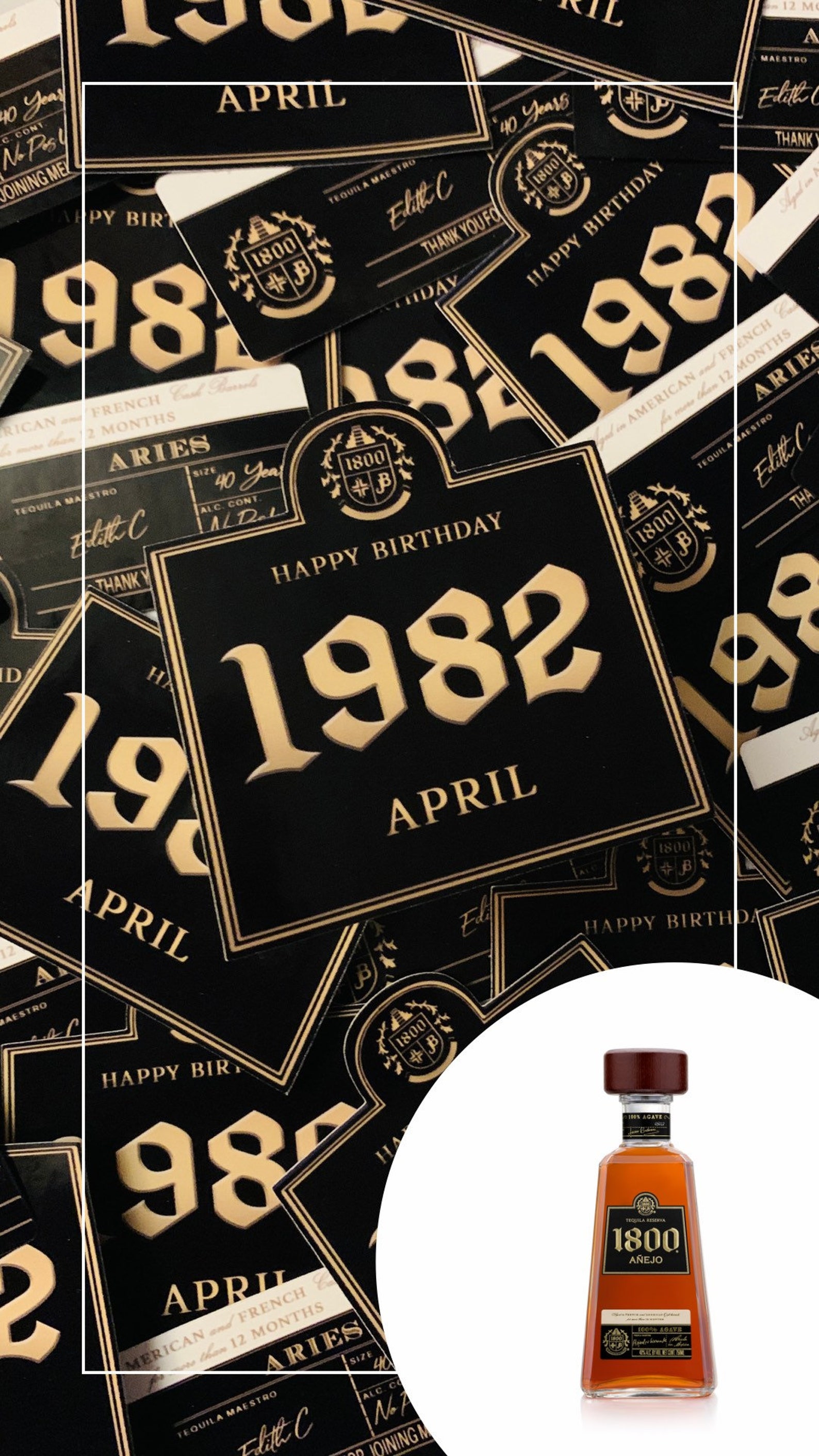 1800 Tequila Custom Sticker Label Reposado Silver - Etsy