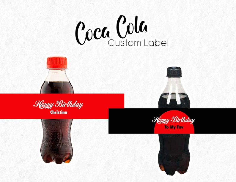 Coca Cola Bottle Custom Sticker Label | 200ml, 500ml, 710ml - Etsy